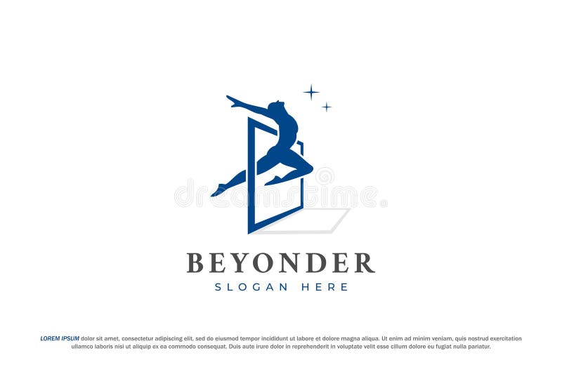 Logo Beyond the Limit Man Silhouette Stock Illustration - Illustration ...