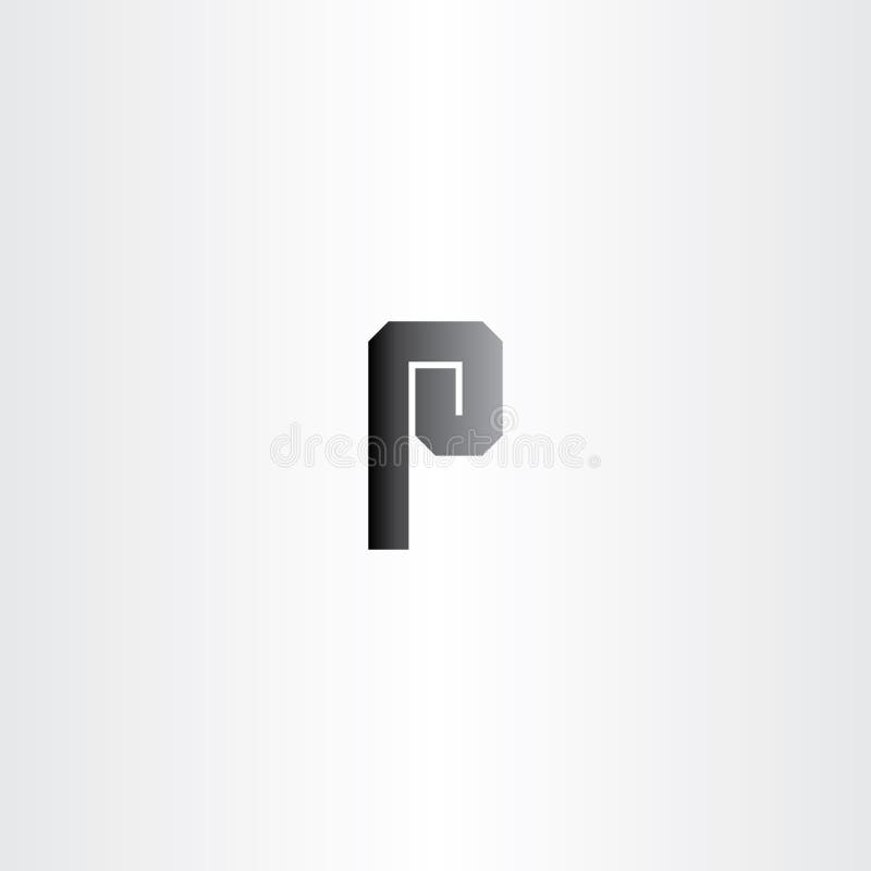 Logo Black Letter P Logotype P Vector Icon Stock Vector - Illustration ...
