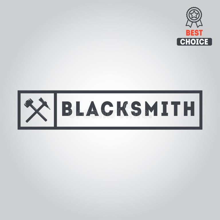 Logo for Blacksmith, Typographic Logotype, Badge Stock Vector ...