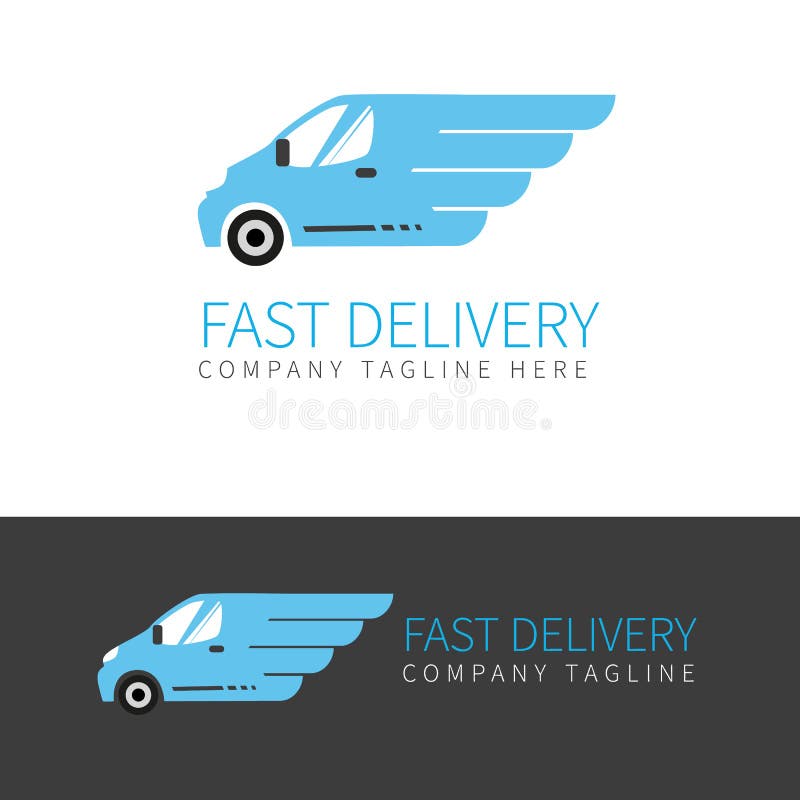 Logo Bleu De Fourgon De Livraison Illustration de Vecteur ...