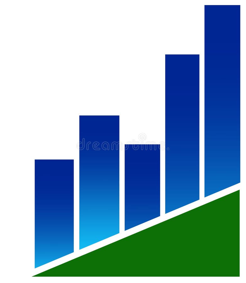 Logo Infograph Blue and Green Bar Chart - Vector Stock Vector ...