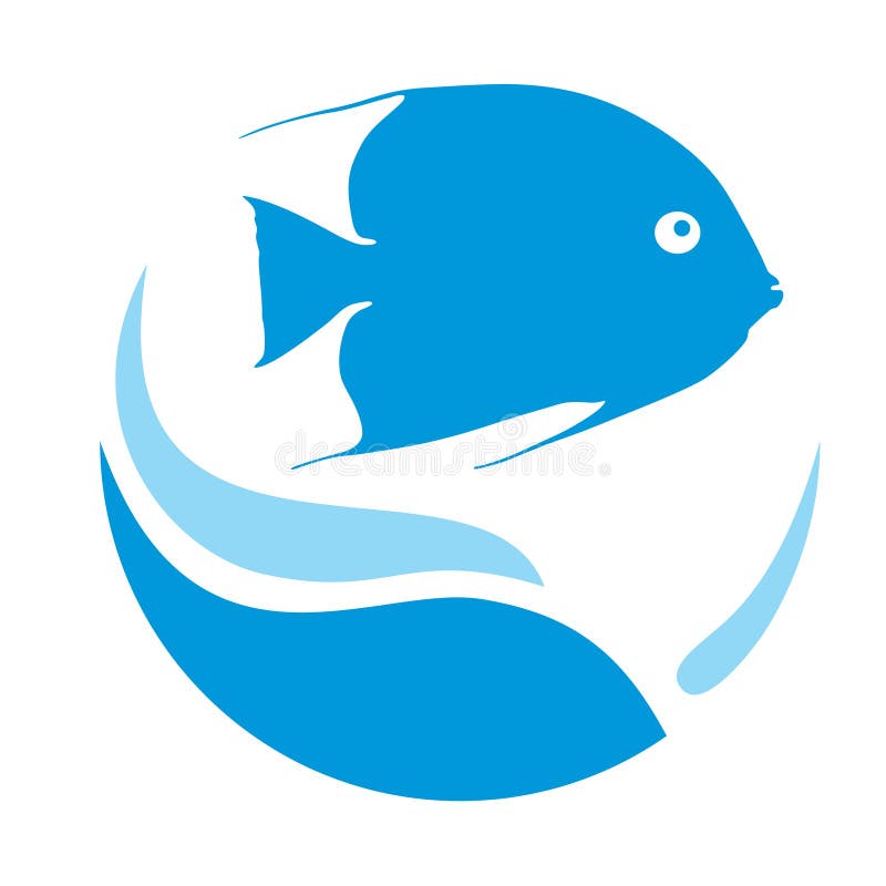 Logo of blue fish. stock vector. Illustration of fishing - 53381998