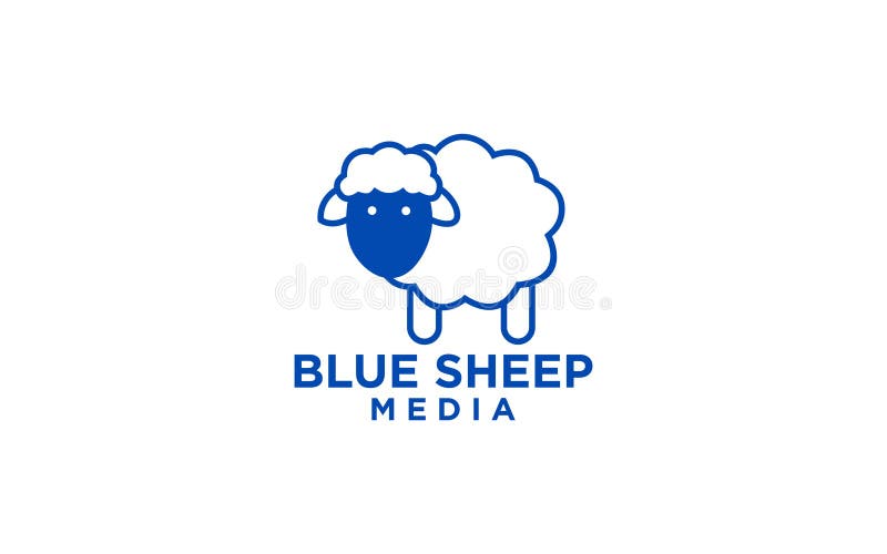 Logo Blue Sheep Media Template Design Stock Vector - Illustration of ...