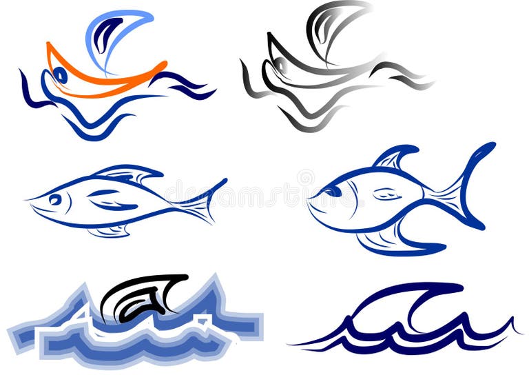 Logo boat and fish stock illustration. Illustration of mascot - 28845614