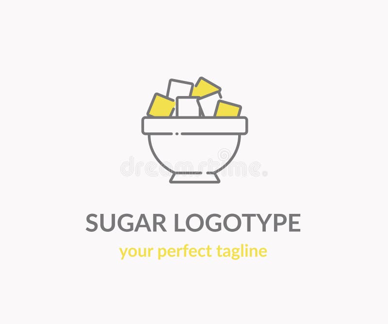 Logo. Bowl with Sugar Cubes. Vector Icon. Stock Vector - Illustration ...