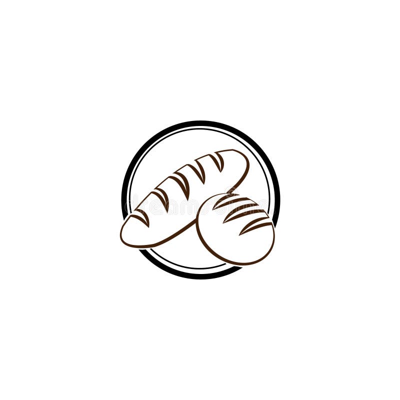 Logo Bread Bakery Cake Mascot. Simple Logo in the Ring Circle Stock ...