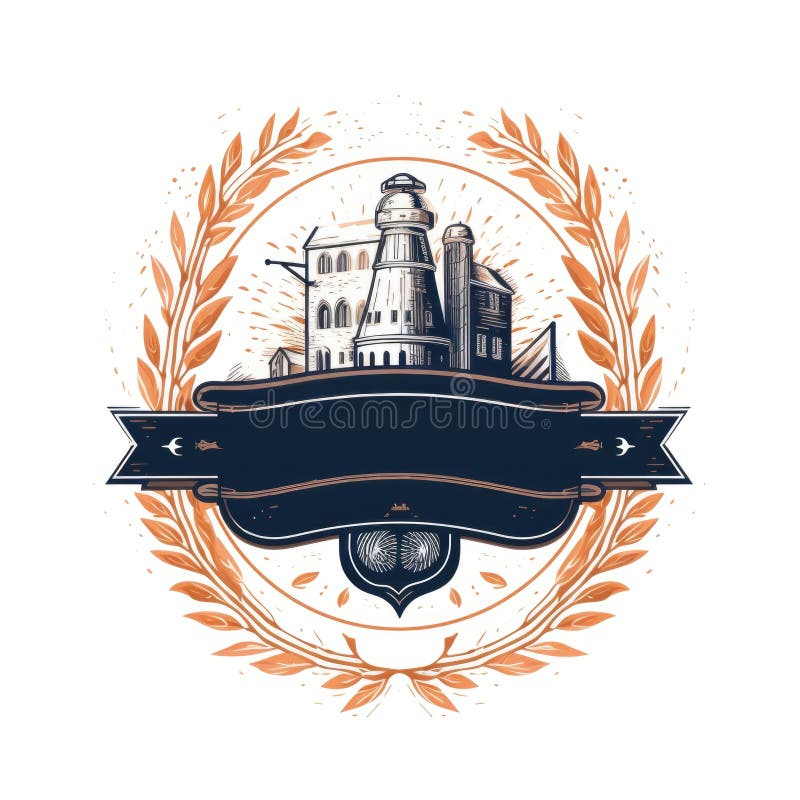 Logo of Brewery on White with Empty Space for Name Stock Illustration ...