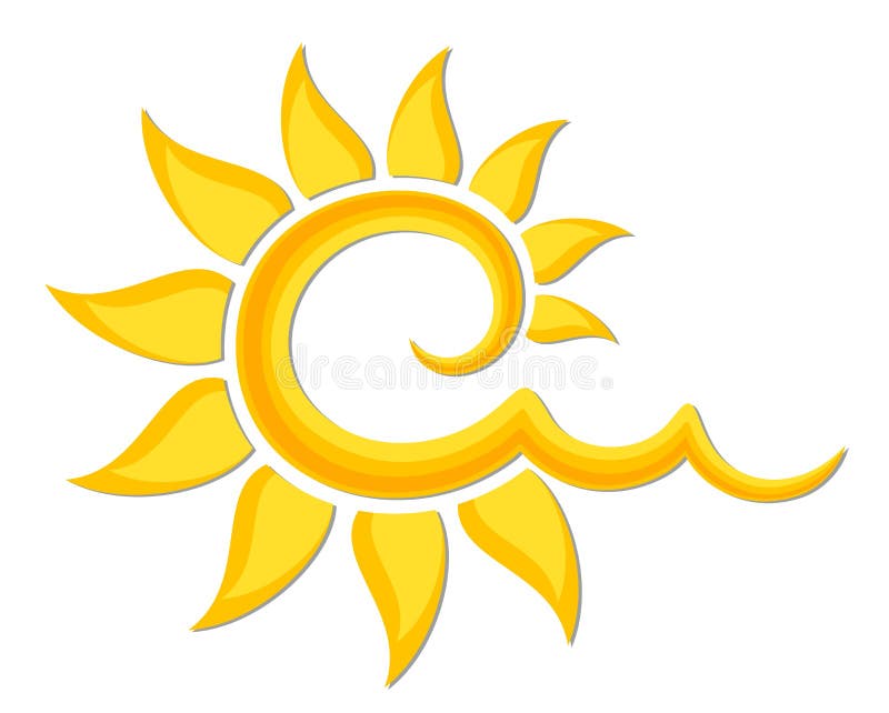 Logo of bright sun. stock vector. Illustration of sunset - 70546679