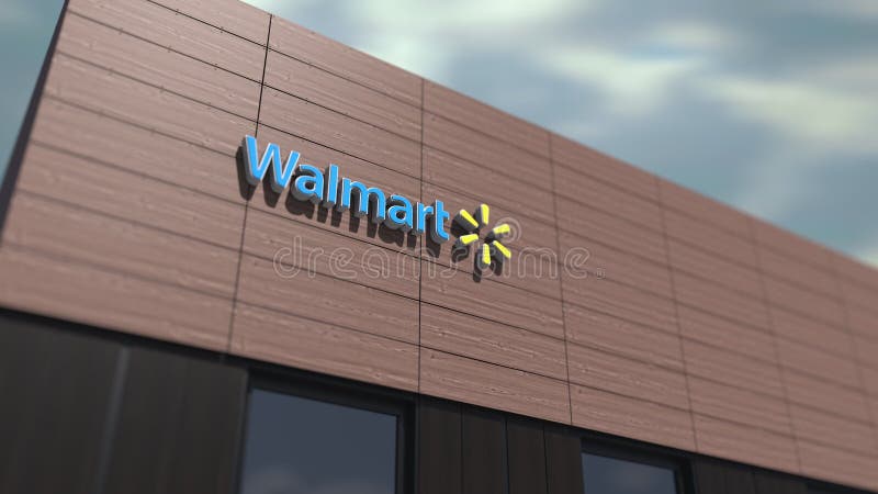 Walmart Logo on the Building, Editorial 3d Rendering Editorial Photo ...