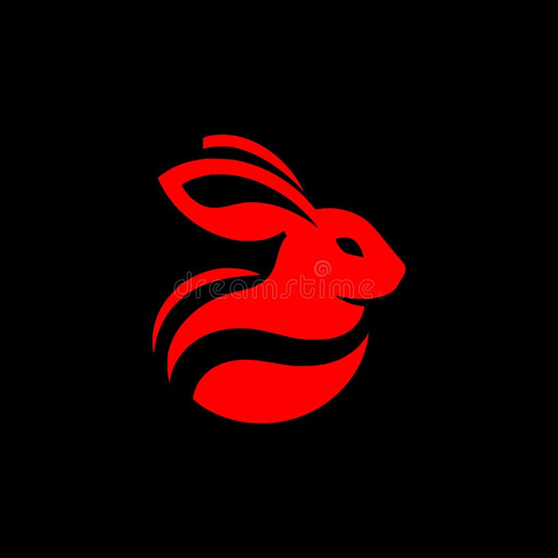 Red Simple Rabbit Logo stock vector. Illustration of cute - 321397212