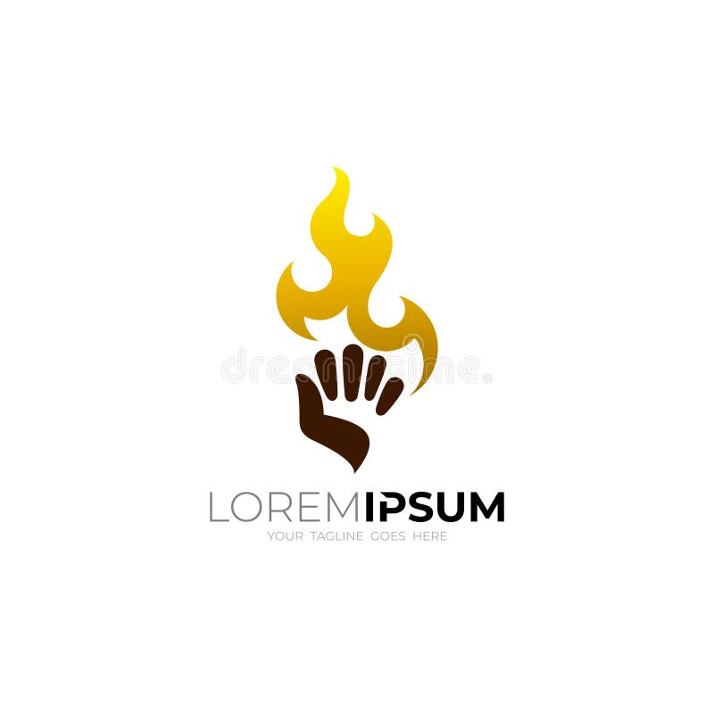 Logo of Burning Fire and Clenched Fist, Abstract Logos Stock ...