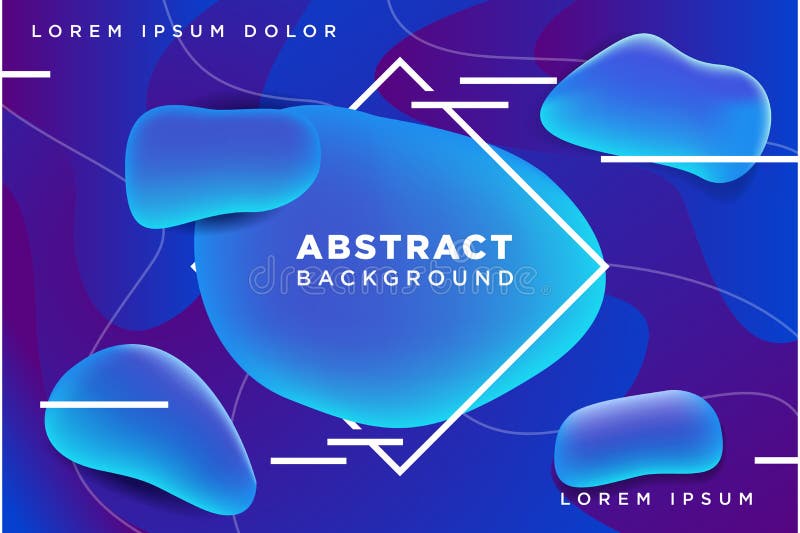 Blue and Purple Gradient Color Floating Liquid Blob. Stock Vector ...