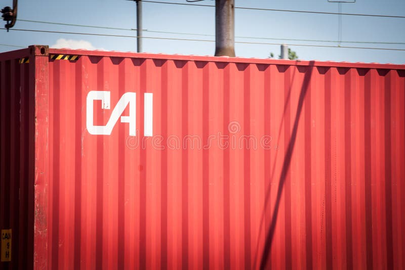 Logo of CAI Containers on a Container on a Freight Train. Editorial ...