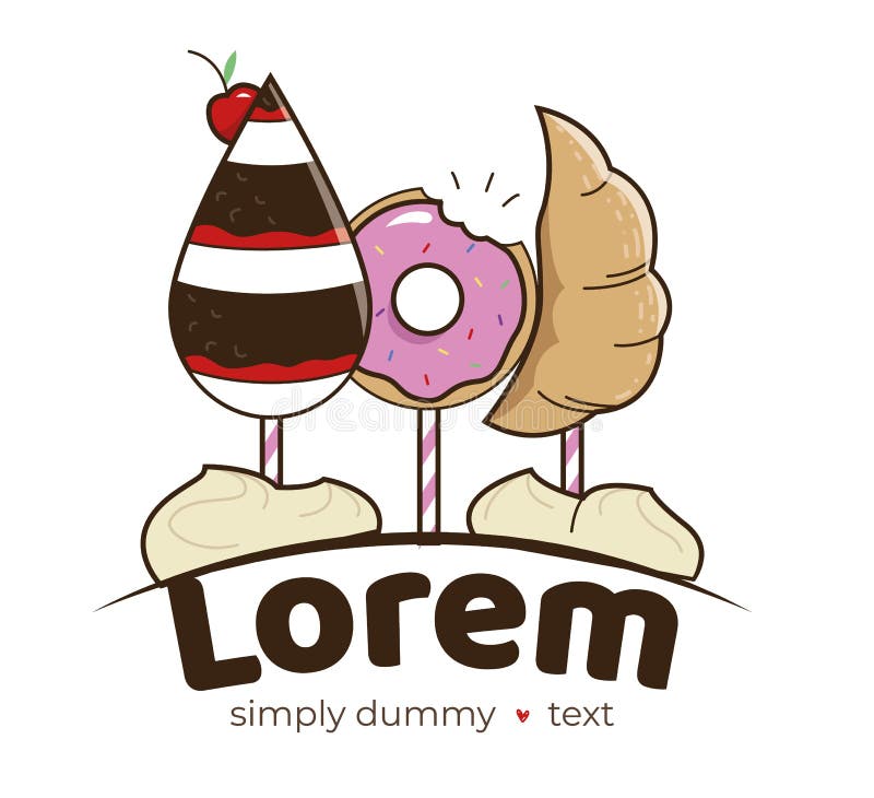 Logo with Cakes. Sweets, Vector Illustration Stock Vector ...