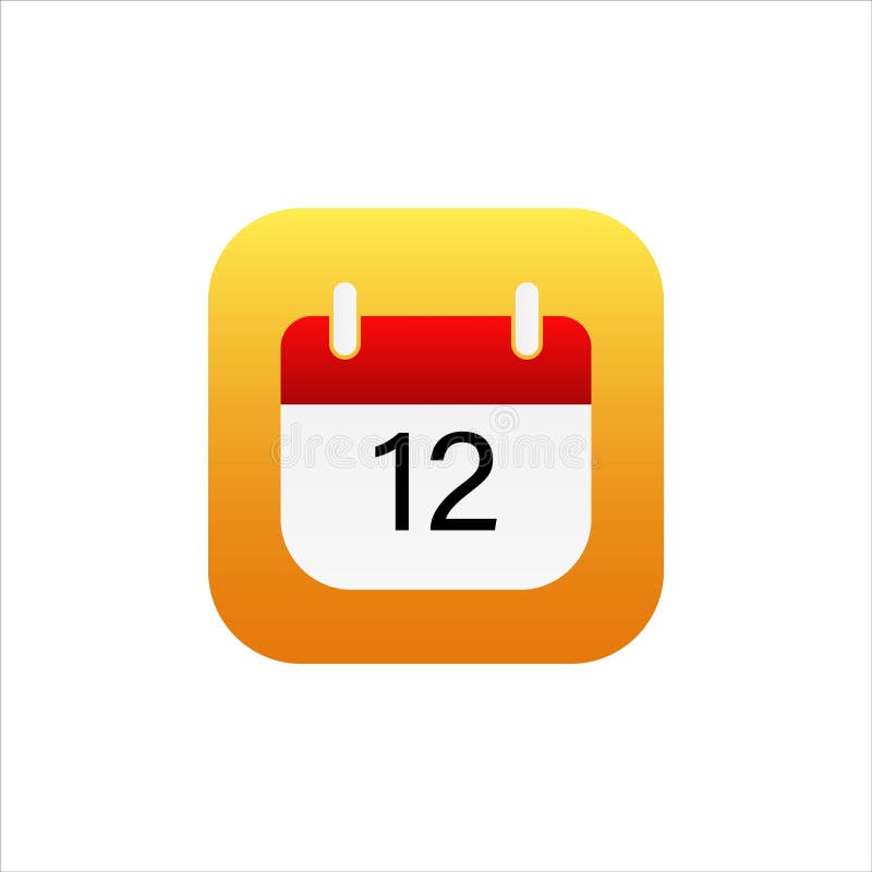 Logo of Calendar on Orange Background for Mobile Application with ...