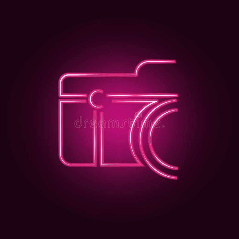 Logo Camera Icon. Elements of Photo in Neon Style Icons Stock ...
