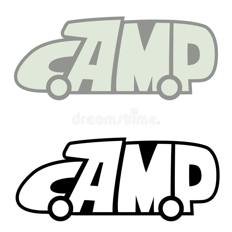 Logo Camp Car Vector Illustration Flat Style Profile Stock Vector ...