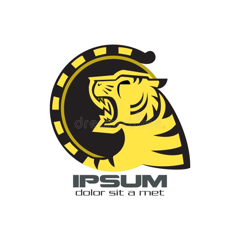 Yellow Tiger with Long Tail Stock Vector - Illustration of face ...