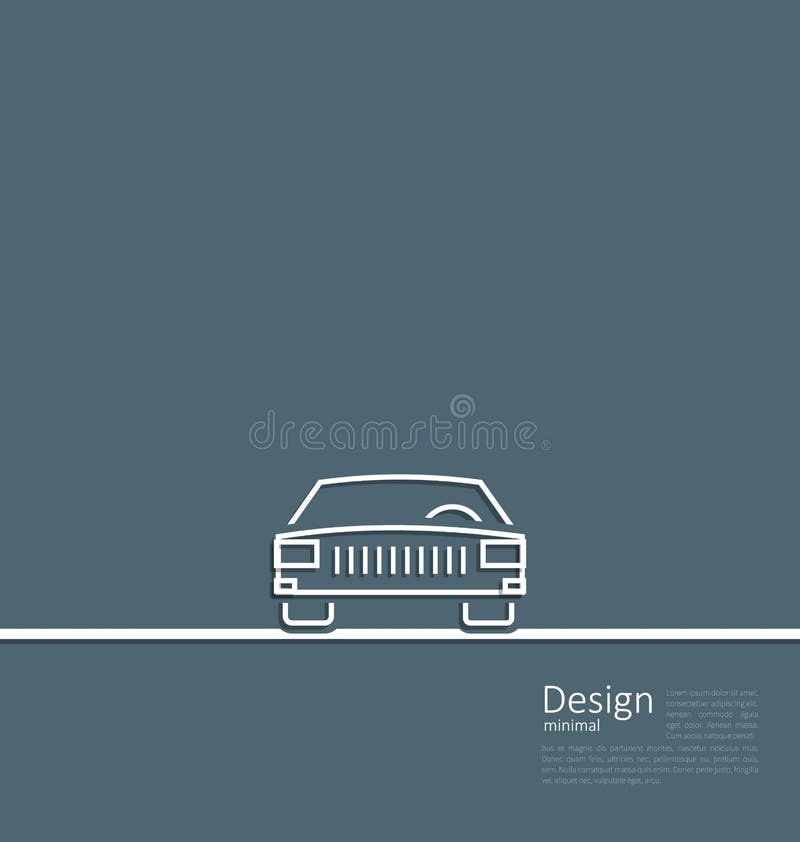 Logo of Car, Front Side, in Minimal Flat Composition in Lines Stock ...