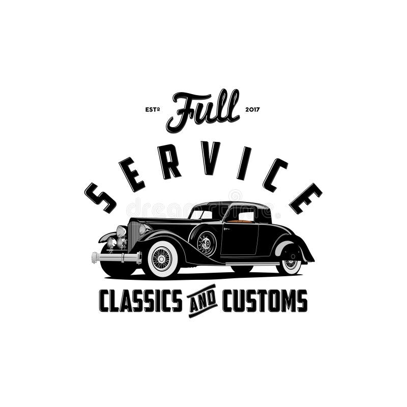 Garage Full Service Classic Car and Custom Logo Vector Stock Vector ...