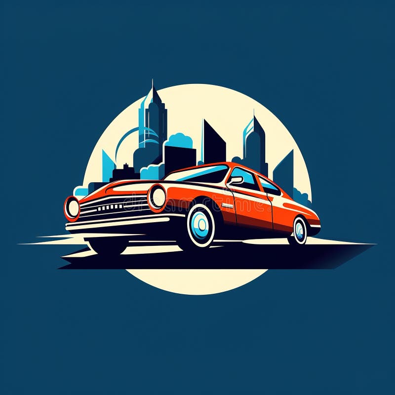 Logo of Car, Machine on Dark Blue Background. Generative AI Stock Photo ...