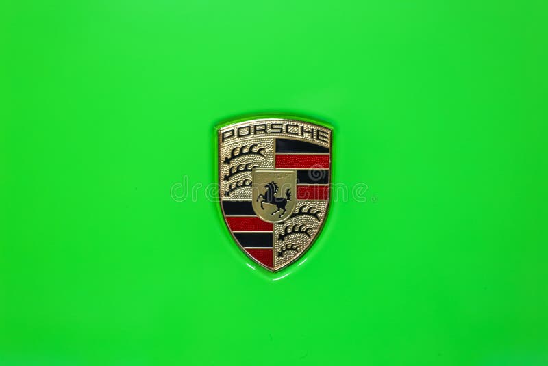 Logo of Car Porsche on Green Background Editorial Photo - Image of ...