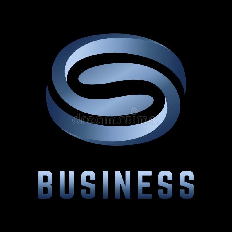 Logo Element Letter S Blue Oval Stock Vector - Illustration of organ ...