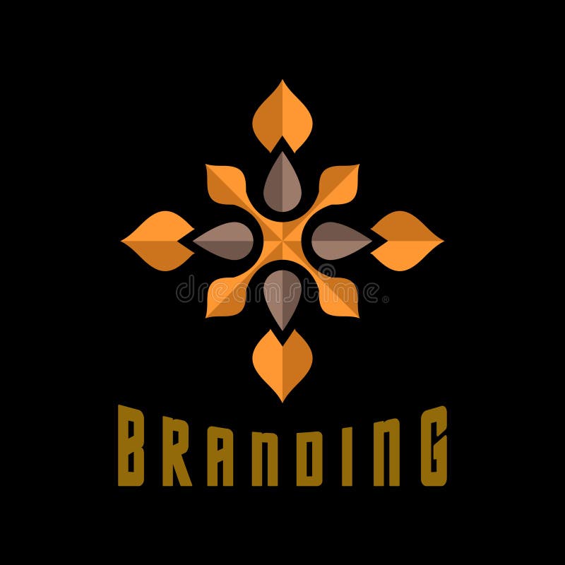 Logo Element Abstract Orange Leaf Stock Vector - Illustration of ...