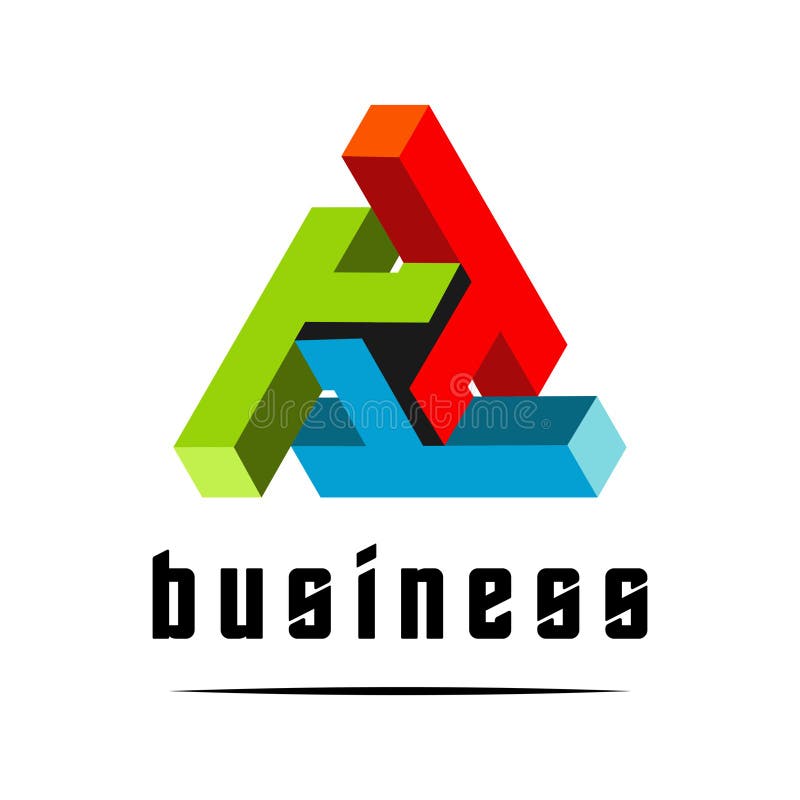 Logo Element Triangle Illusion Beam Stock Vector - Illustration of icon ...