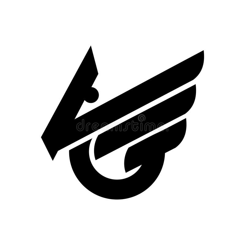 Logo Letter F Falcon Black Color Stock Vector - Illustration of black ...