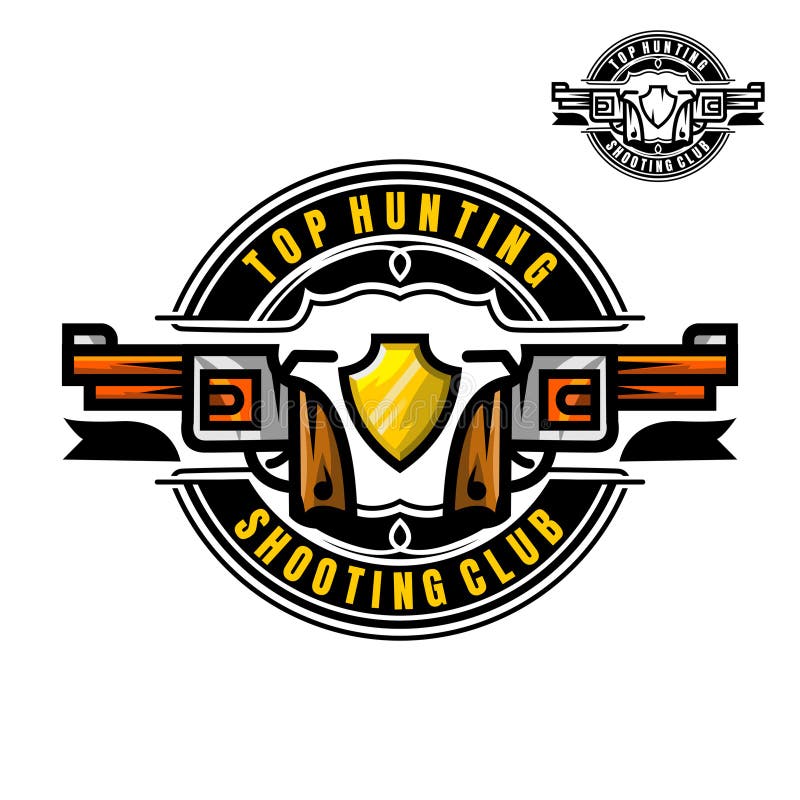 Set of logo shooting club stock vector. Illustration of drawing - 73696135