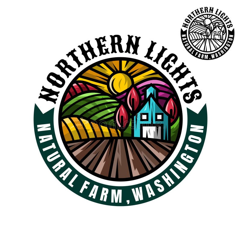 Logo Farm Northern Lights stock vector. Illustration of brand - 271965938