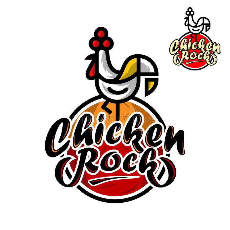 Logo Chicken Rock stock vector. Illustration of cartoon - 271966038