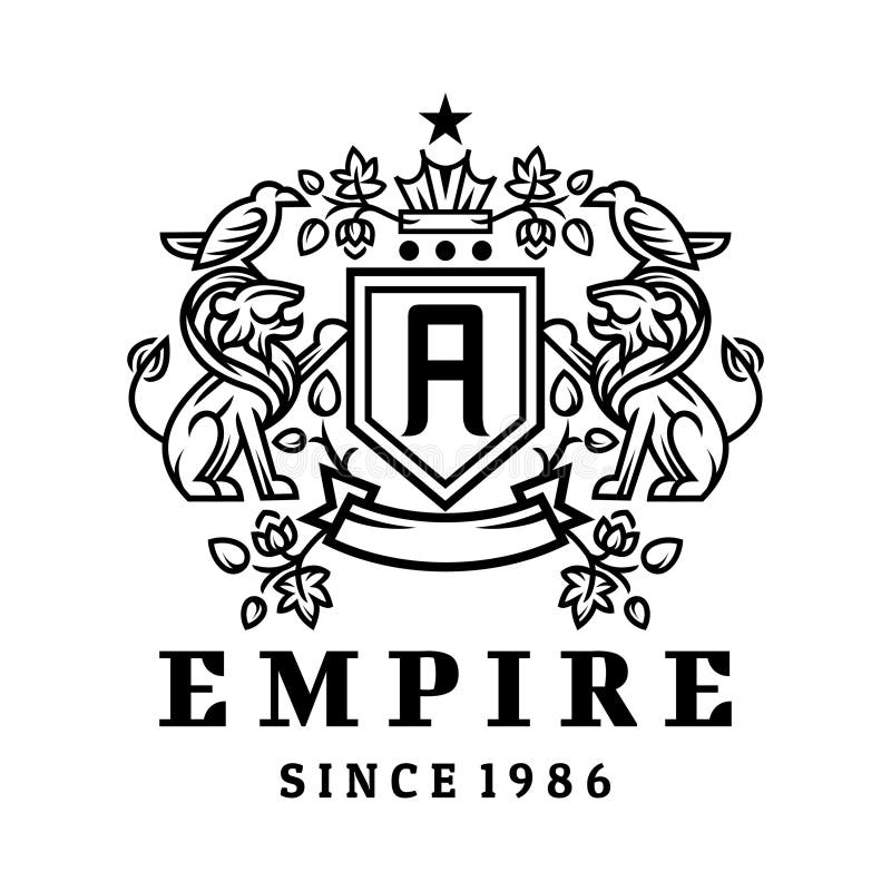 Logo Empire Lion Letter stock illustration. Illustration of line ...