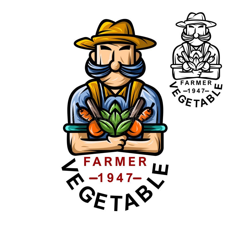 Logo Farmer Vegetable stock vector. Illustration of diagram - 271968530