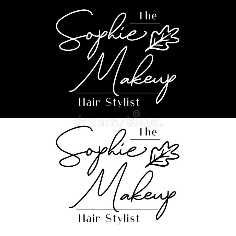 Typography Logo Makeup Hair Stylist Stock Vector - Illustration of ...