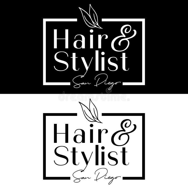 Typography Logo Hair and Stylist Stock Vector - Illustration of label ...