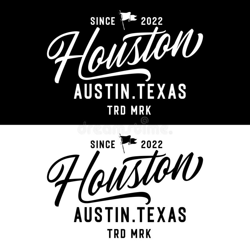 Typography Logo Houston Austin Texas Stock Illustration - Illustration ...