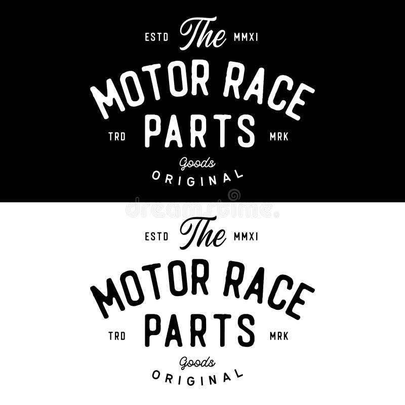 Typography Logo Motor Race Parts Stock Vector - Illustration of text ...