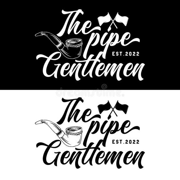 Typography Logo Pipe Gentlemen Stock Vector - Illustration of classic ...
