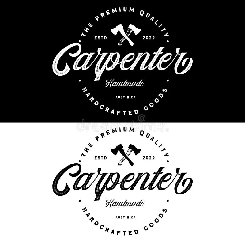 Typgraphy Logo Carpenter stock vector. Illustration of wood - 271968968