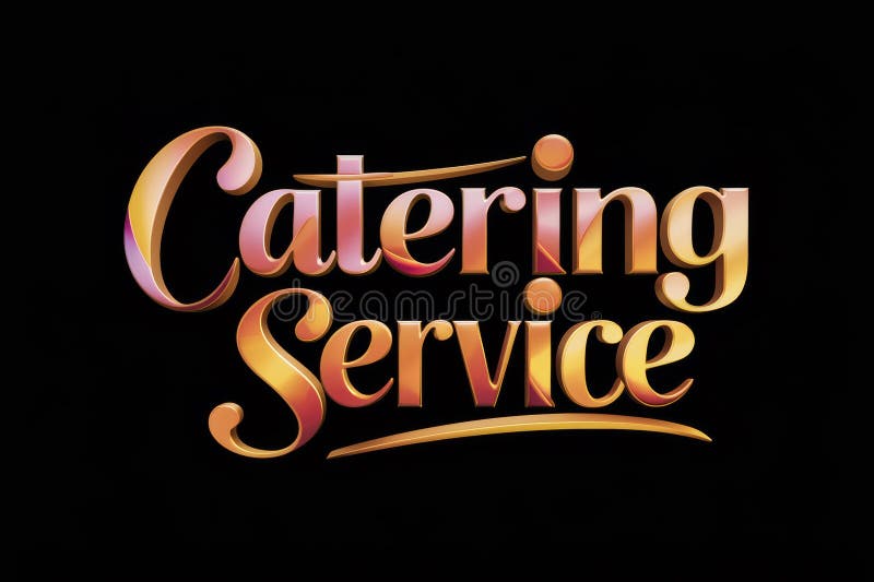 A Logo for Catering Service with Gold Lettering, AI Stock Illustration ...