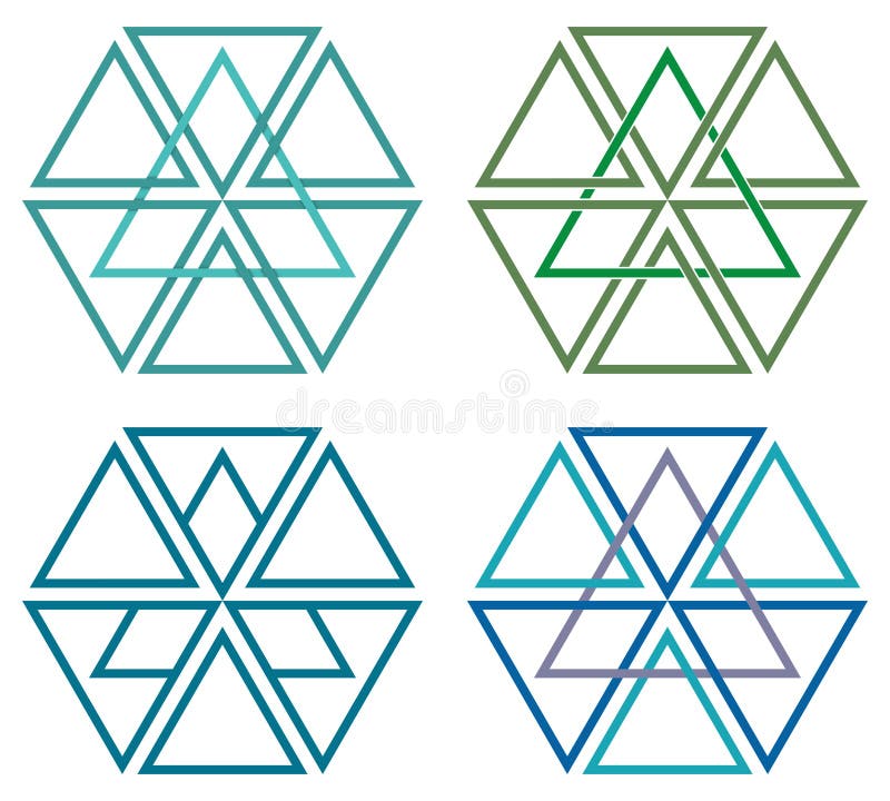 Original Geometric Logo. Triangles are Taken As a Basis. Four Options ...