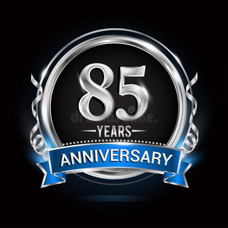 Celebrating 85th Years Anniversary Gold Label, Vector Illustration ...