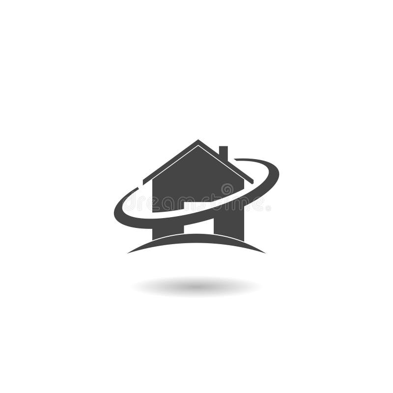 Logo Cercle Maison Avec Ombre Illustration de Vecteur - Illustration du ...