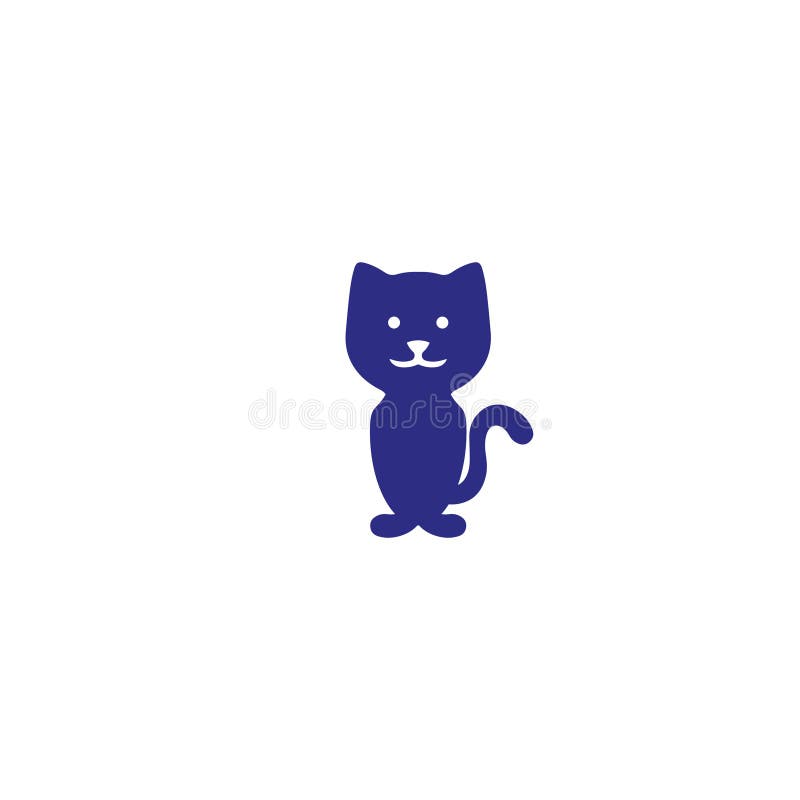 Logo Chat Mignon Symbole Silhouette Du Chat Illustration de Vecteur ...