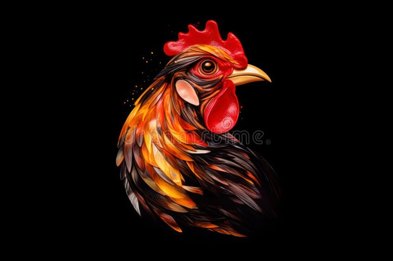 Logo for Chicken Meat Products on Black Background Generative Ai Stock ...