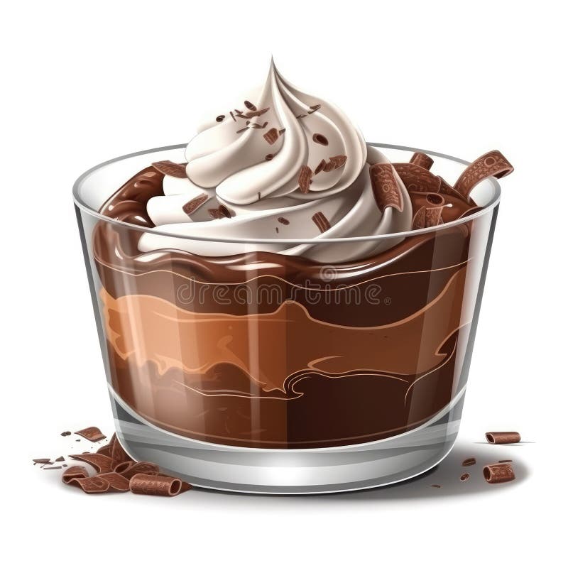 Logo Chocolate Mousse on White Background. Generative AI Stock ...