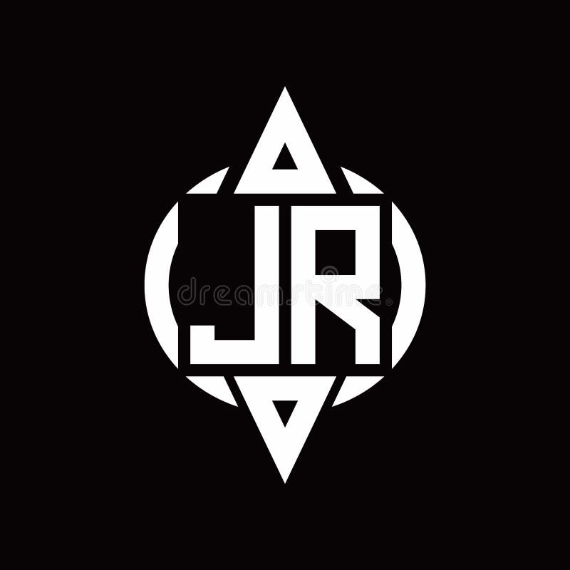 JR Logo with Circle Rounded Combine Triangle Top and Bottom Side Design ...