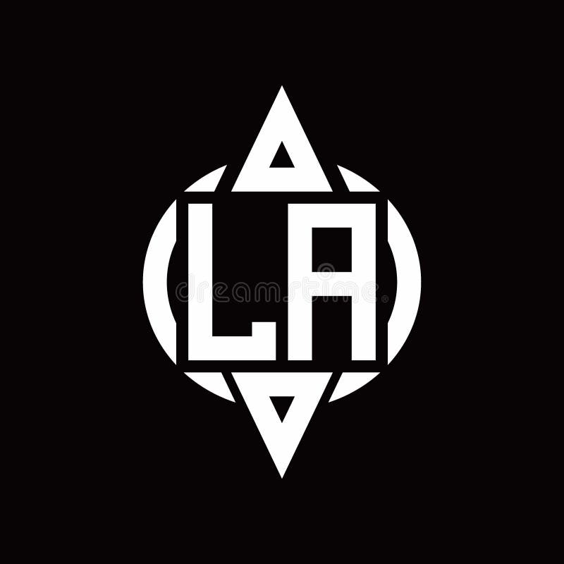 LA Logo with Circle Rounded Combine Triangle Top and Bottom Side Design ...